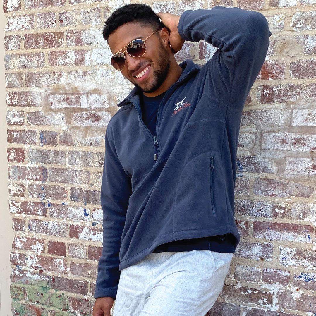 Madda Fella Embroidered Fleece Quarter Zip