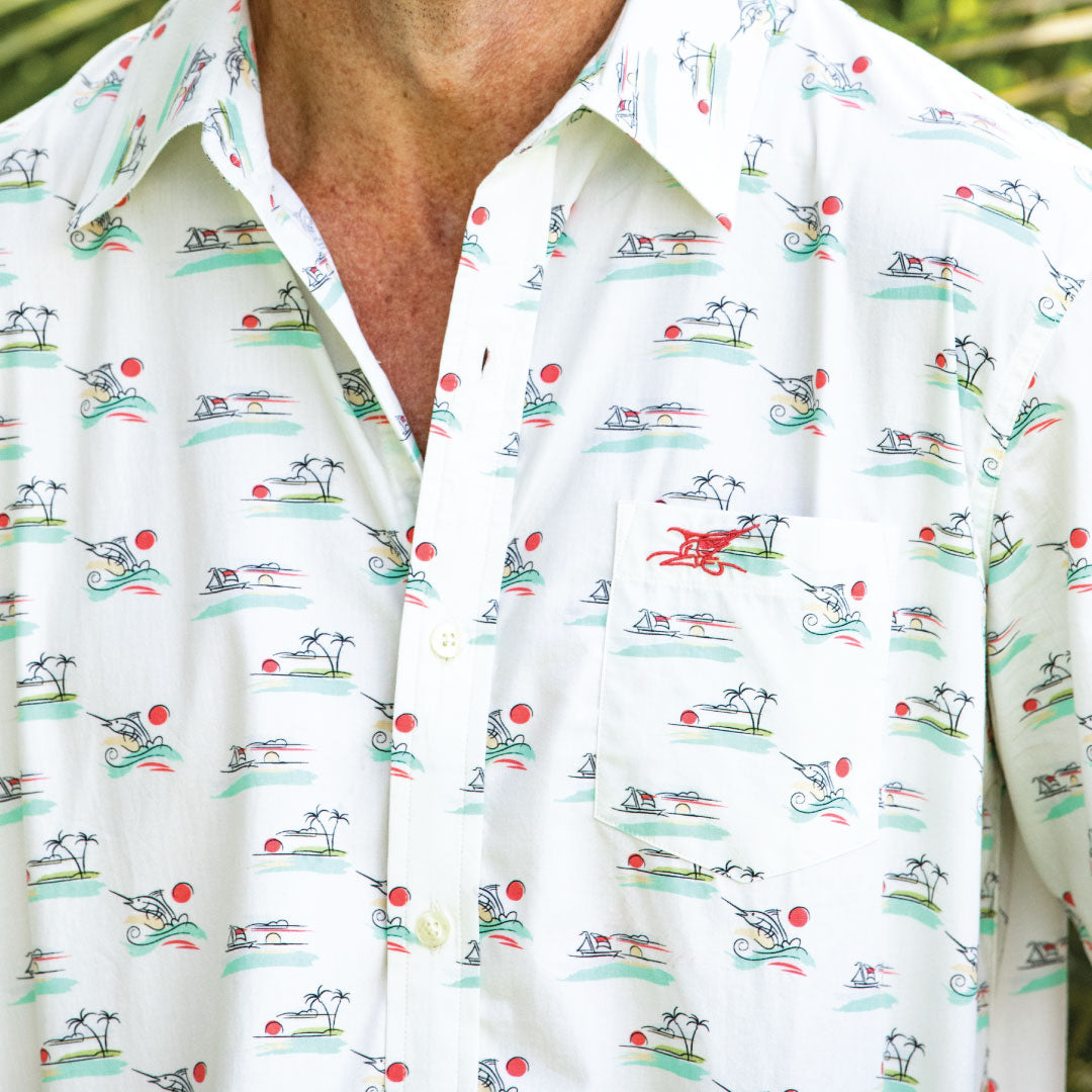Men's Short Sleeved Key West Print Shirt | Madda Fella